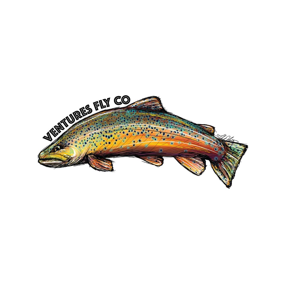 Angry Brown Trout - Truck/Boat Decal – Ventures Fly Co